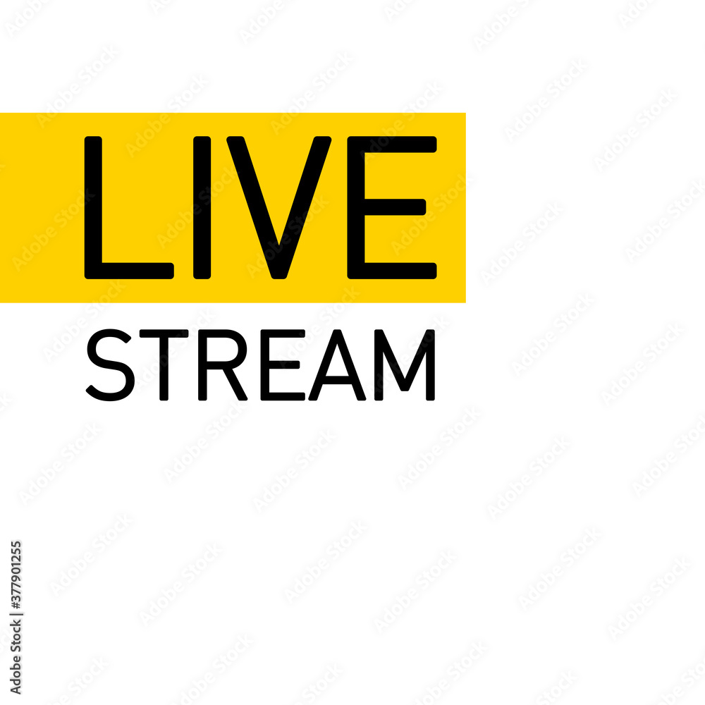 Live streaming flat shape icon. Flat shape design element with play ...