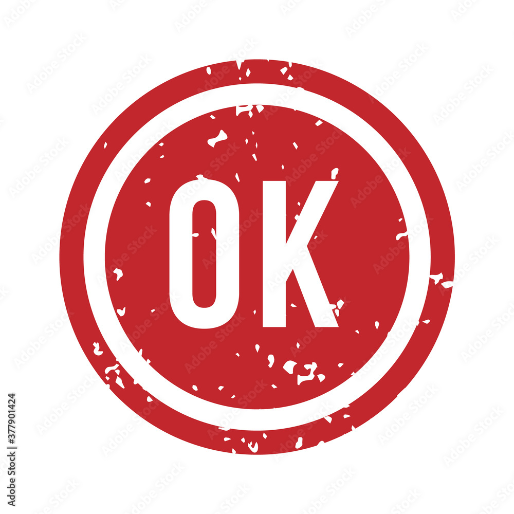 OK rubber stamp. Isolated vector. Illustration stamp ok sign, symbol ...