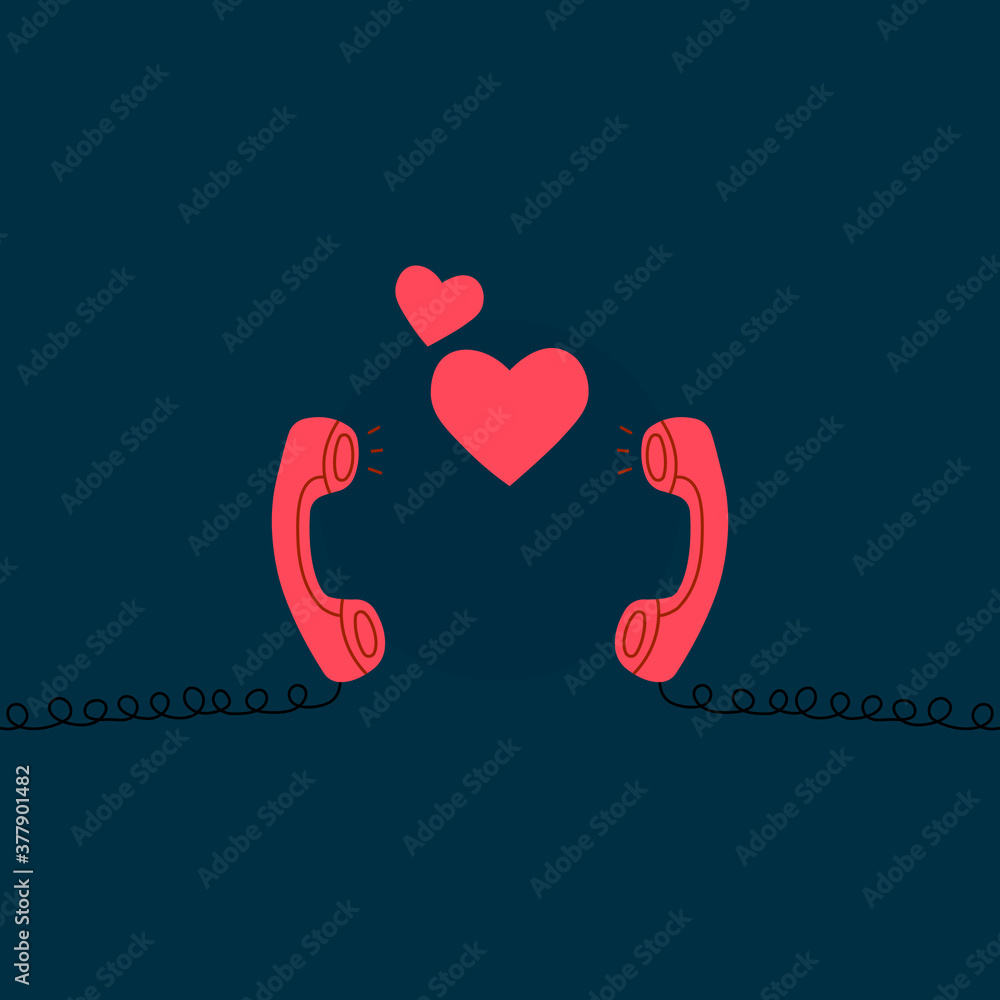 Long distance relationship vector illustration cartoon flat design ...