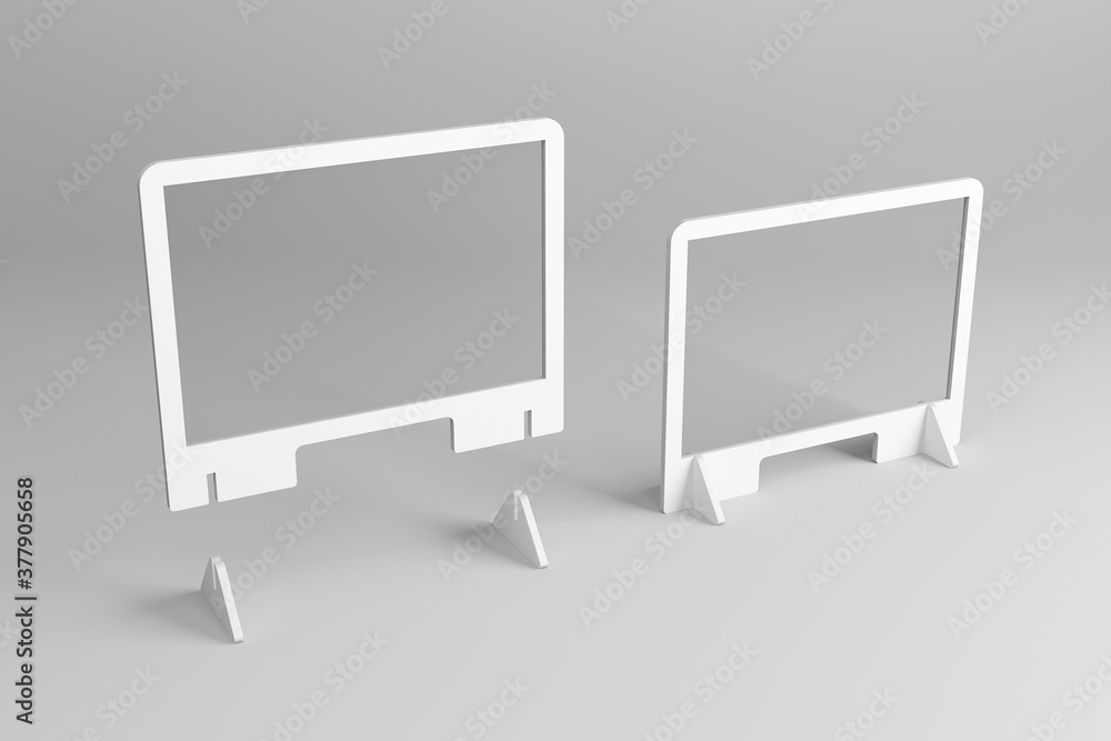 Sneeze guards, social distancing barriers and shields. Sandwich panel ...