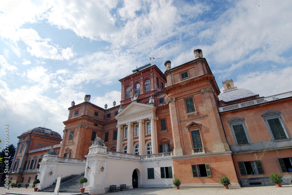 The royal red castle of Racconigi is located in the province of Cuneo ...