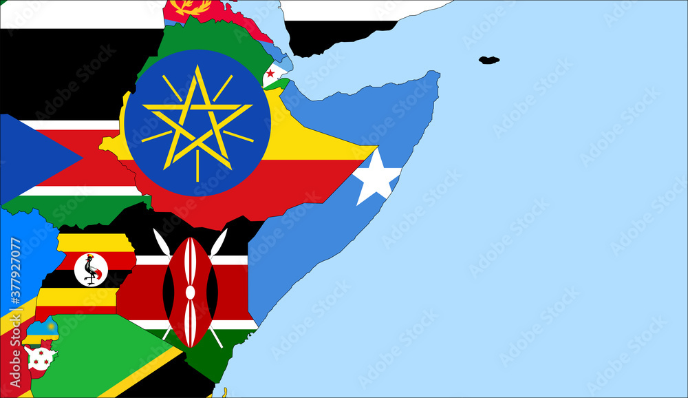 Vetor de Center the map of Somalia. Vector maps showing Somalia and ...