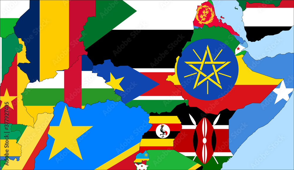 Center the map of South Sudan. Vector maps showing South Sudan and ...