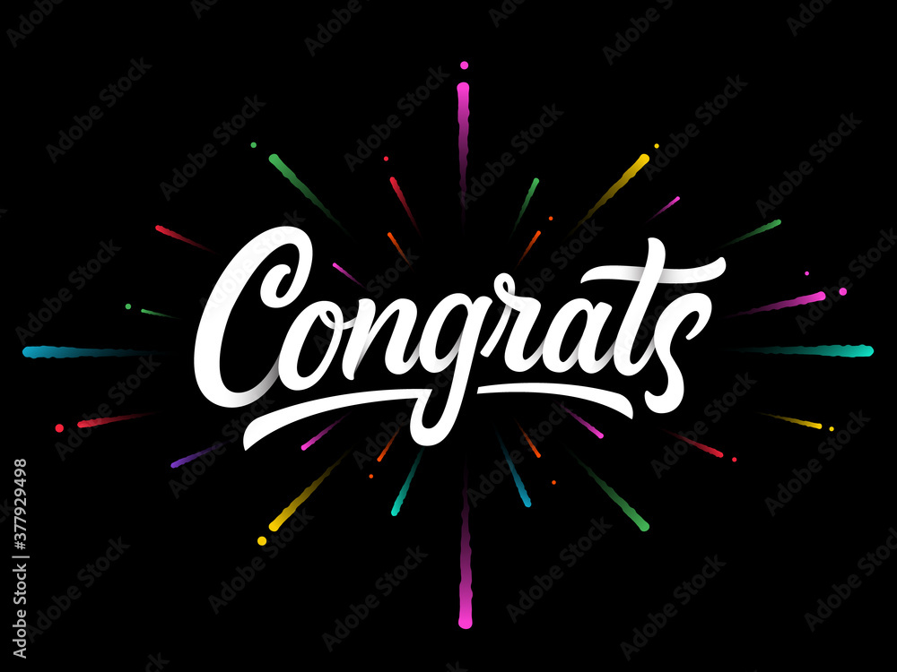 Congrats hand written lettering.Modern brush calligraphy for greeting ...