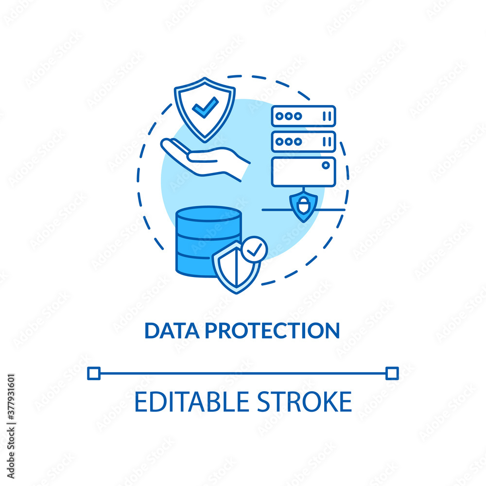 Data protection concept icon. Safeguarding important information idea ...