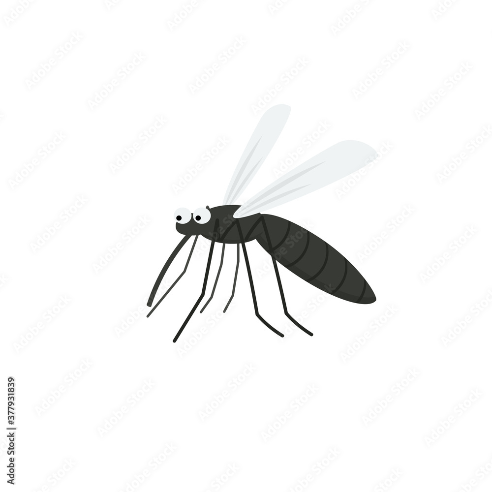 Malaria mosquito cartoon icon. Clipart image isolated on white ...