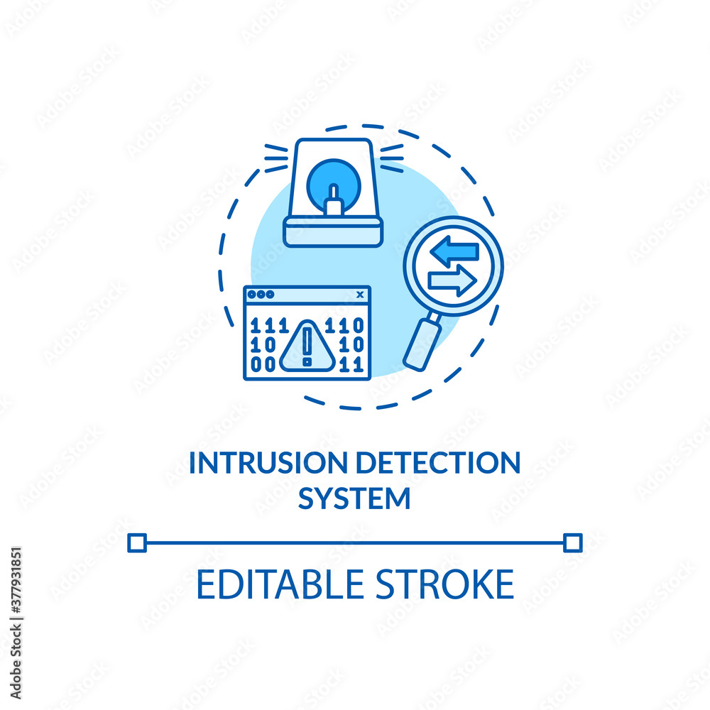Intrusion detection system concept icon. Network traffic monitoring ...