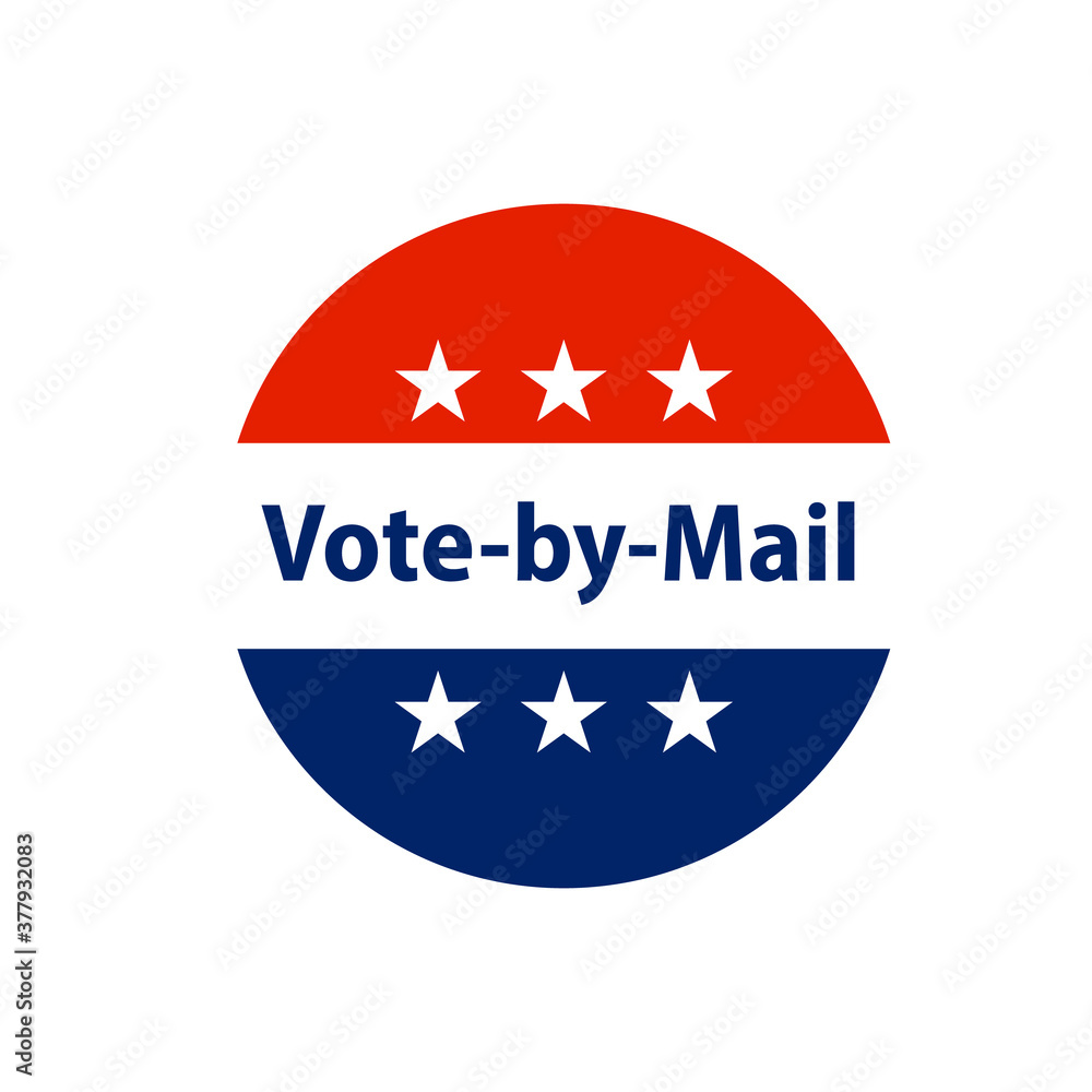 Vote by mail round sign. Clipart image. Stock Vector | Adobe Stock