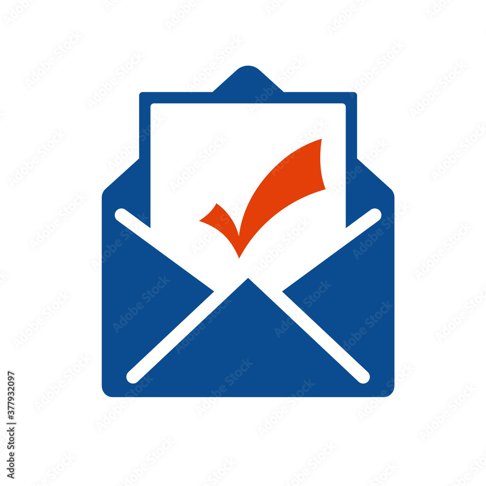 Vote by mail glyph icon. Clipart image isolated on white background ...