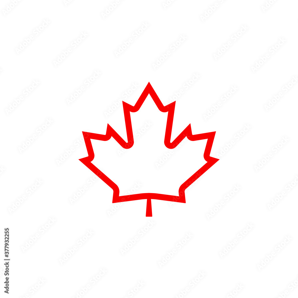 Maple leaf canada sign. Clipart image. outline icon. Clipart image isolated on white background ...