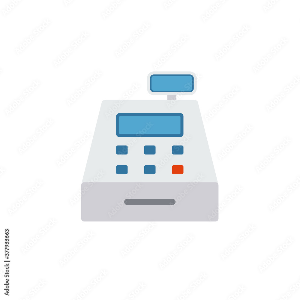 Cash till icon. Clipart image isolated on white background. Stock ...