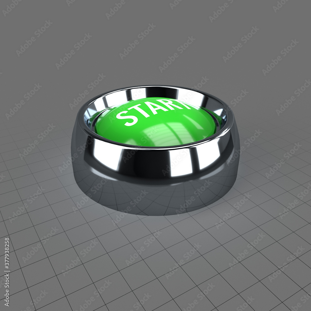 Start button Stock 3D asset | Adobe Stock