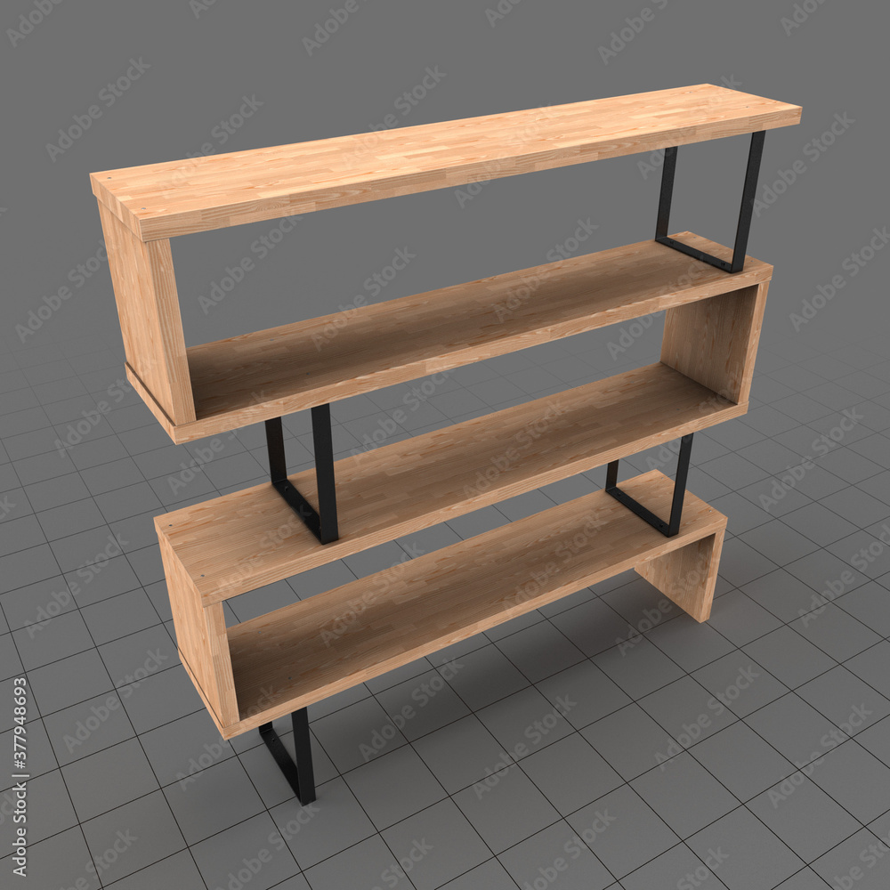 Industrial style bookshelf Stock 3D asset | Adobe Stock