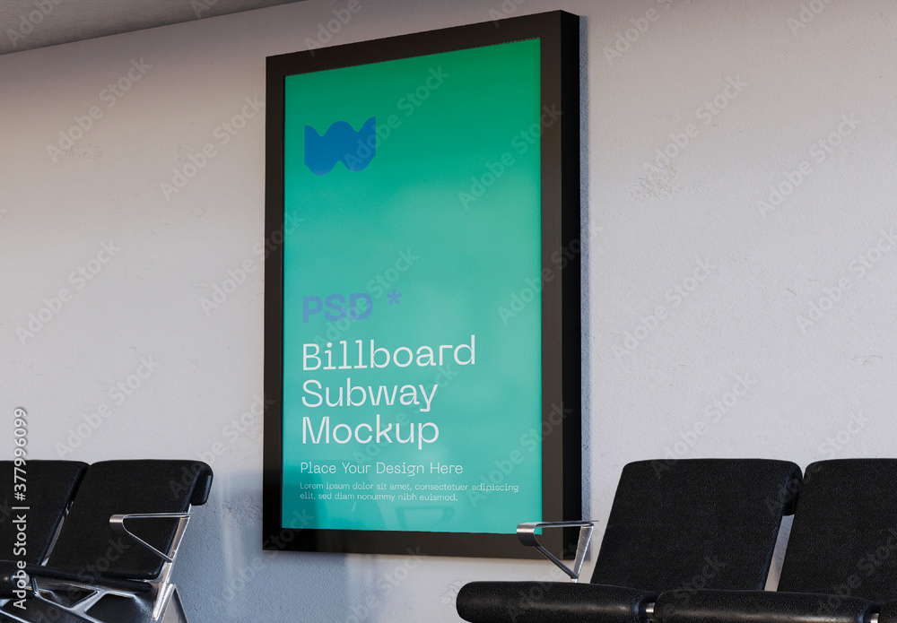 Subway Signboard Mockup Stock Template | Adobe Stock