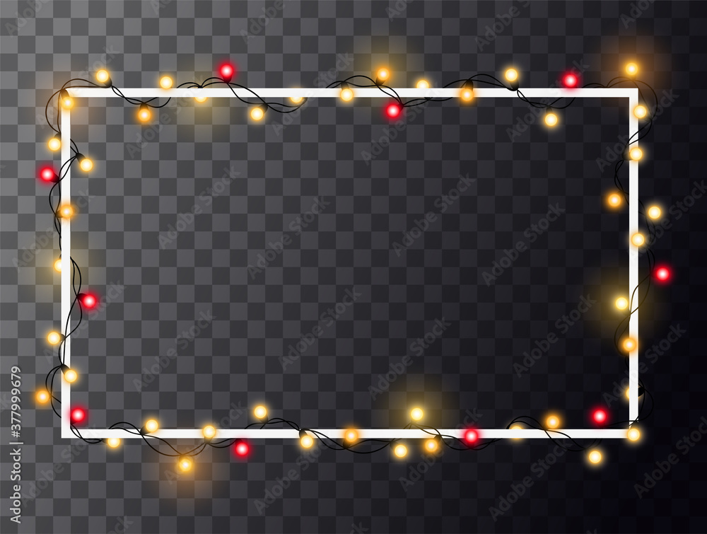 Christmas Lights Border Stock Vector | Adobe Stock