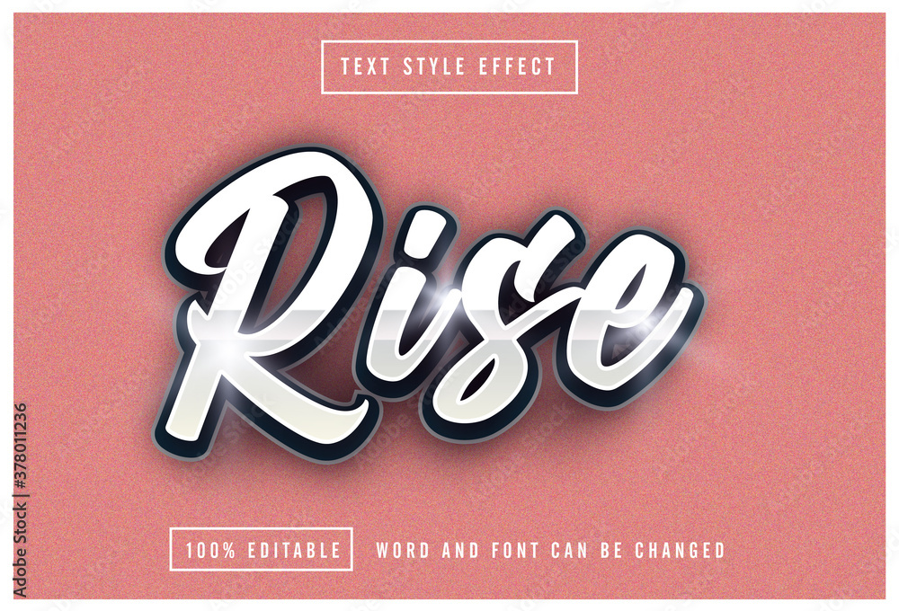 Rise text effect editable premium download Stock Vector | Adobe Stock
