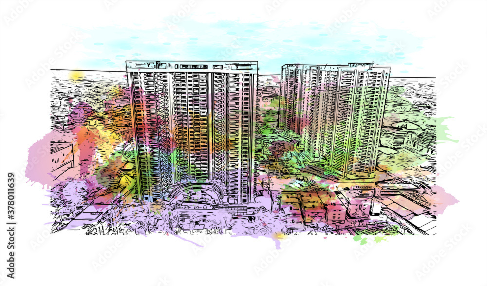 Building view with landmark of Bengaluru (also called Bangalore) is the ...