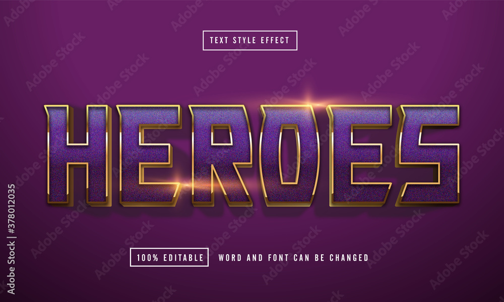 Purple heroes text effect editable premium download Stock Vector ...
