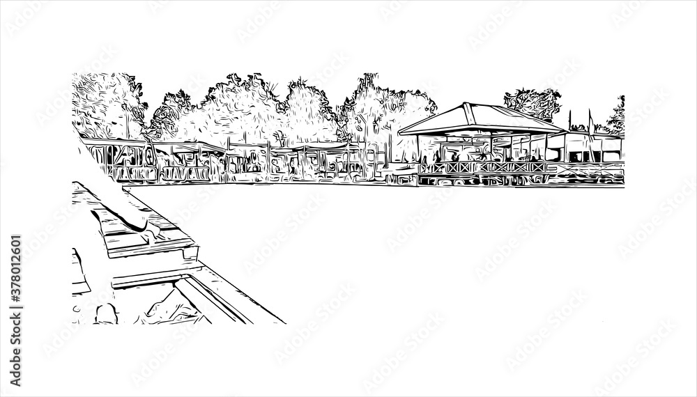 Building view with landmark of Banjarmasin is the capital of South ...