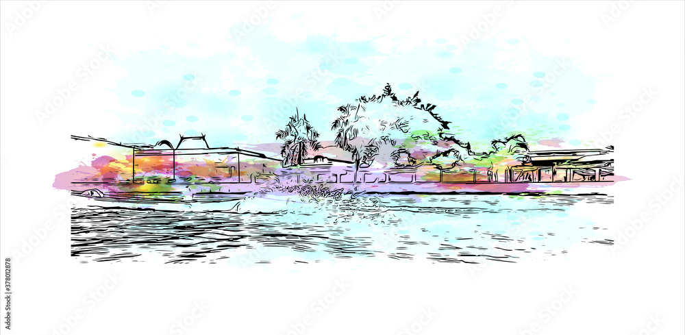 Building view with landmark of Banjarmasin is the capital of South ...