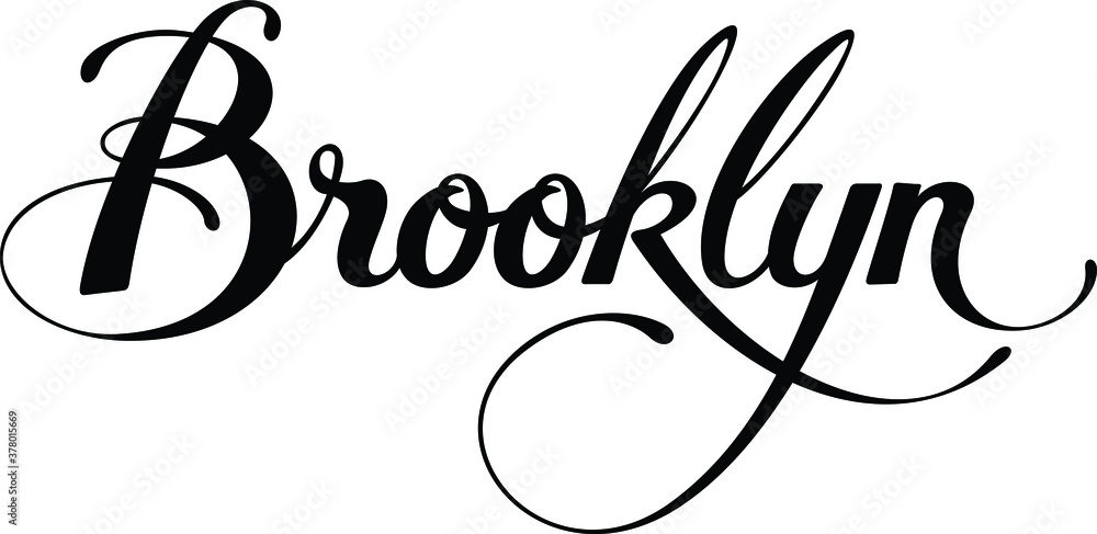 Brooklyn - custom calligraphy text Stock Vector | Adobe Stock