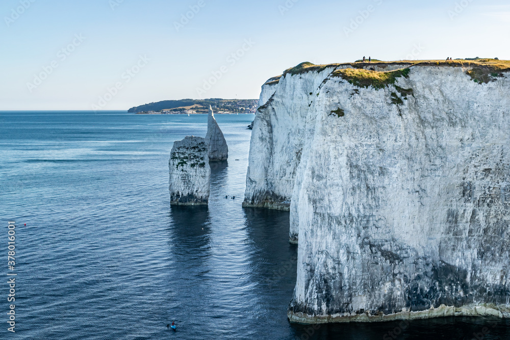 Old Harry Rocks chalk formations, view at Handfast Point, Dorset ...