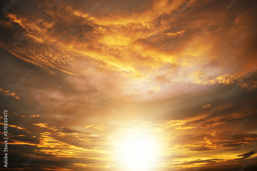 Beautiful sunset sky. Abstract sky background of worship of God and ...