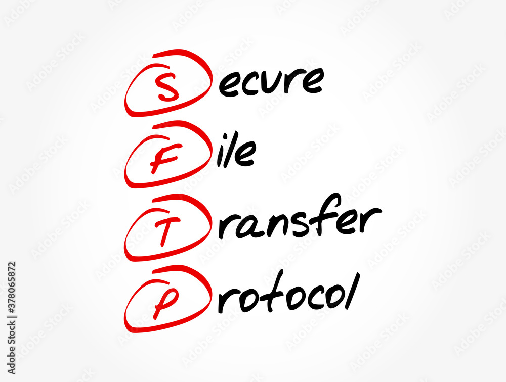 SFTP - Secure File Transfer Protocol acronym, technology concept ... SFTP - Secure File Transfer Protocol acronym, technology concept ...