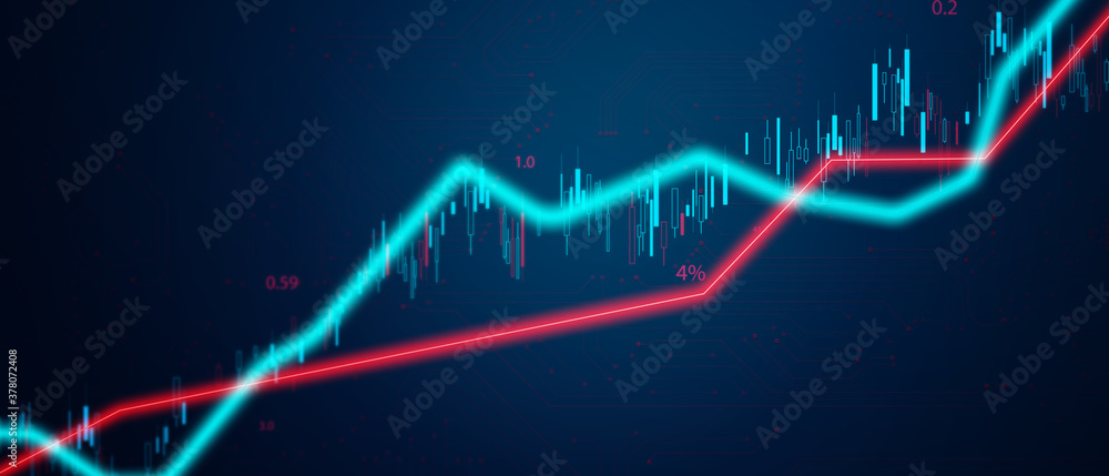 stock market, economic graph with diagrams, business and financial ...