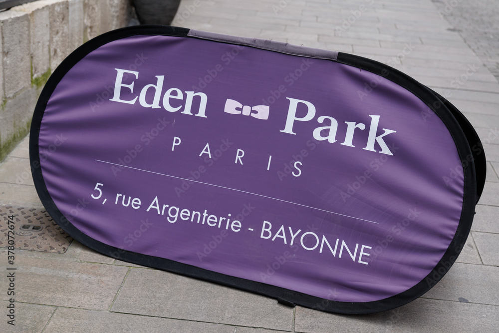 eden Park logo sign shop on street flag pop up front of store clothes ...
