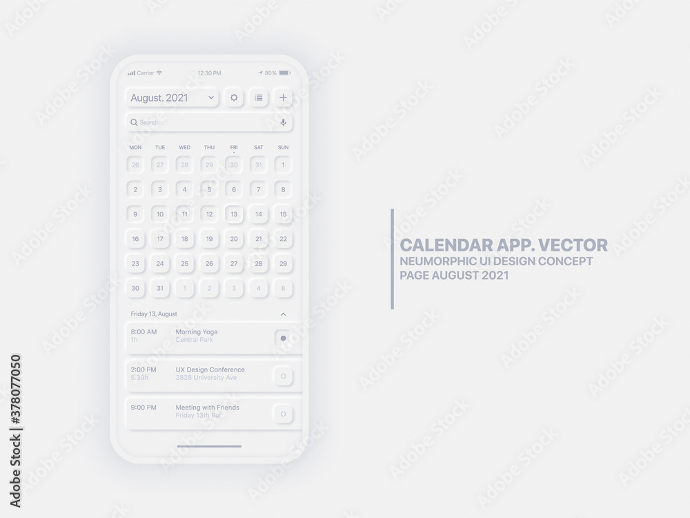 Vector Calendar App Page August 2021 with To Do List and Tasks ...