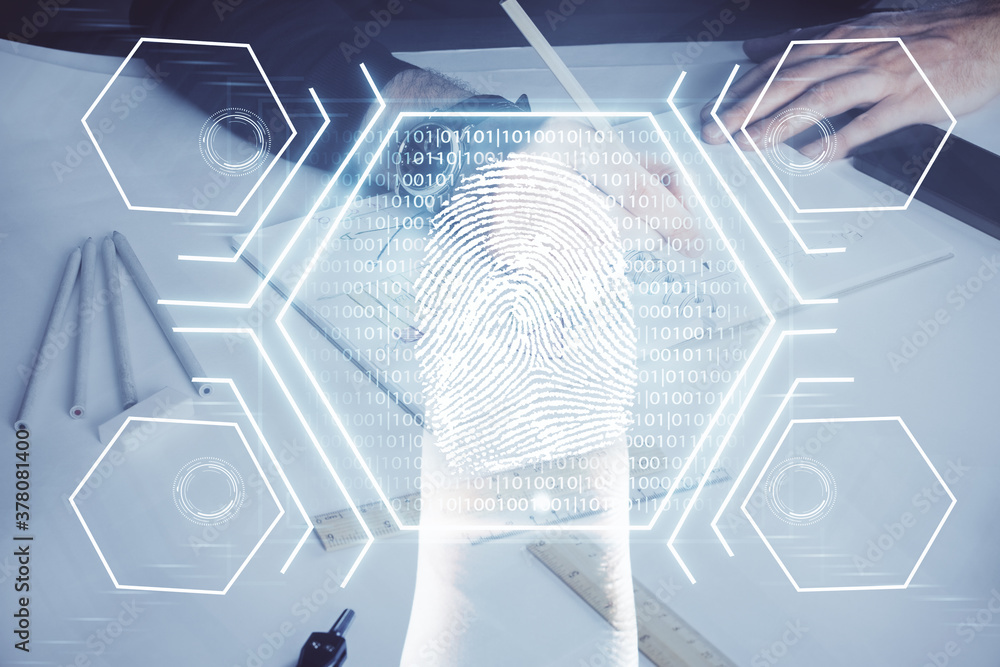 Concept of the future of security and password control through advanced ...