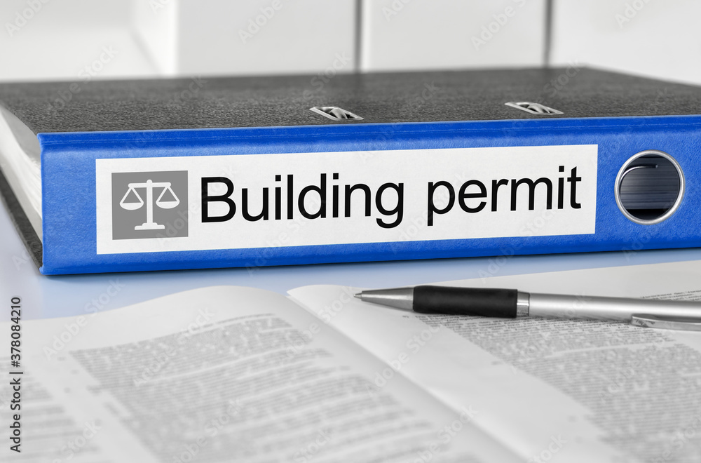 Folder with the label Building permit Stock Photo | Adobe Stock