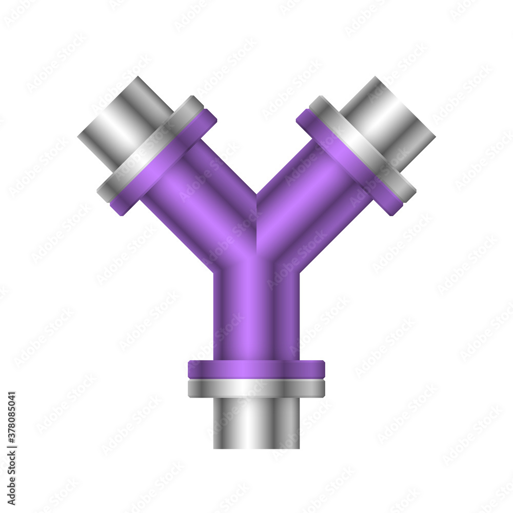 Pipe icon and flange fitting for pipeline connection with valve and ...