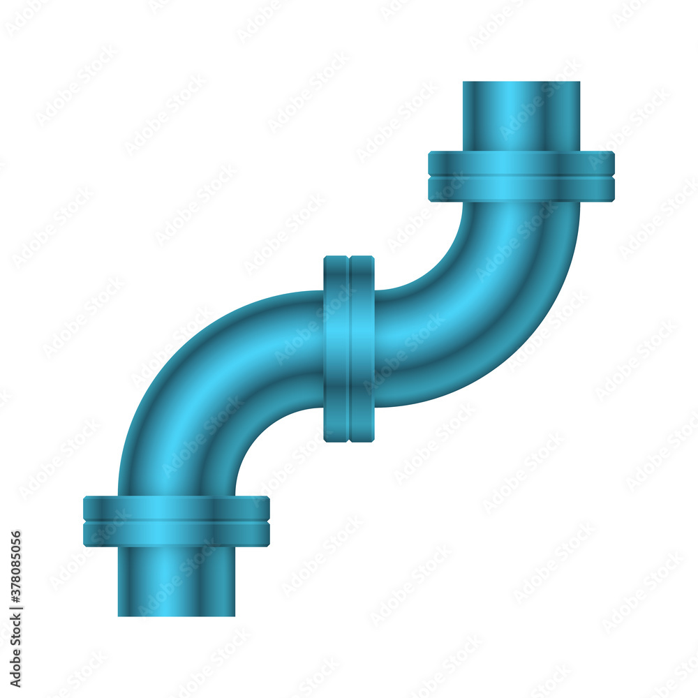 Pipe icon and flange fitting for pipeline connection with valve and ...