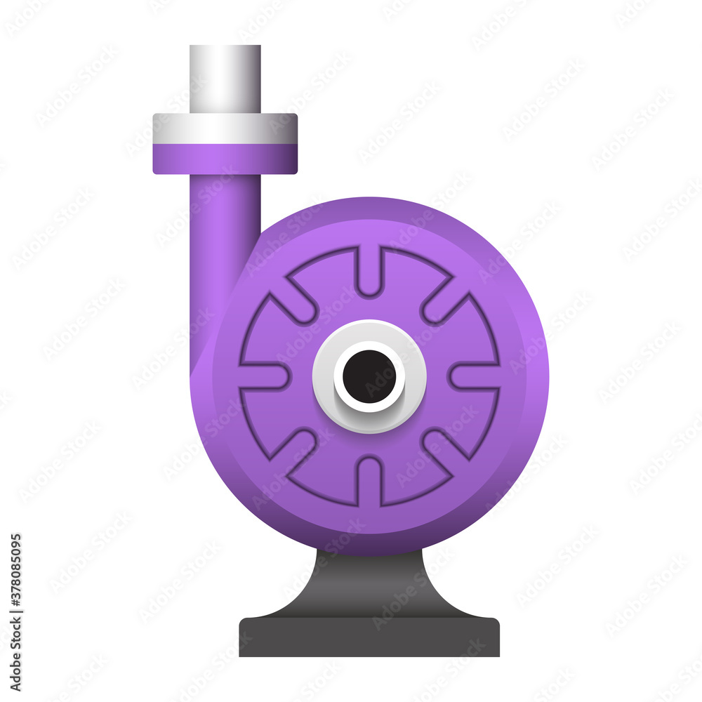 Water pump icon or centrifugal pump. Including with pipe and powered by ...
