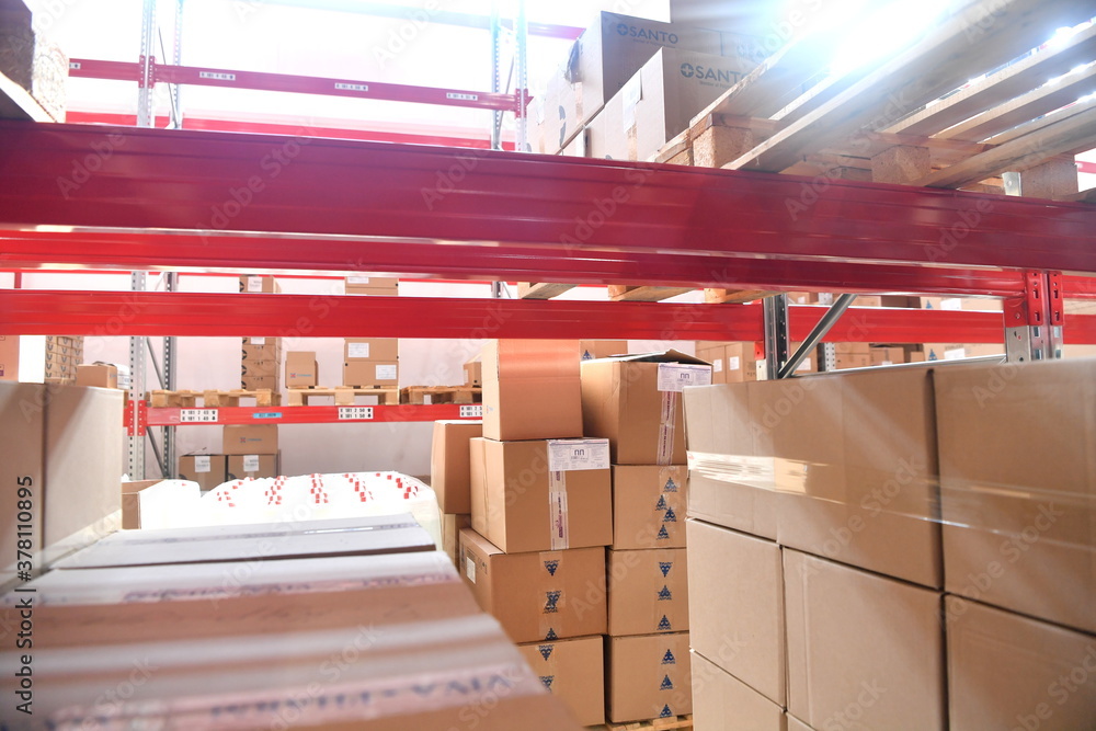 warehouse, box, package, supermarket, factory, shelves, storage luggage ...