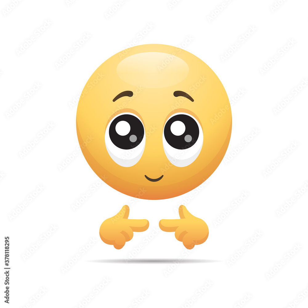 Is for me meme emoticon cute shy smiley face cute vector cartoon ...