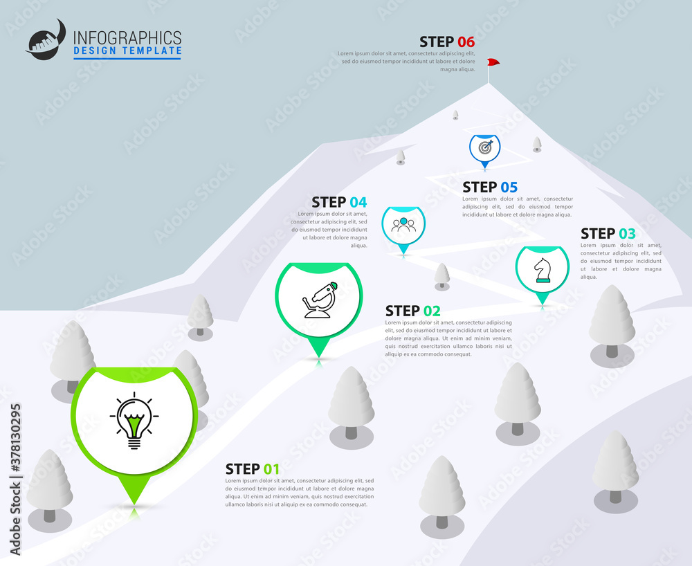 Infographic design template. Creative concept with 6 steps Stock Vector ...
