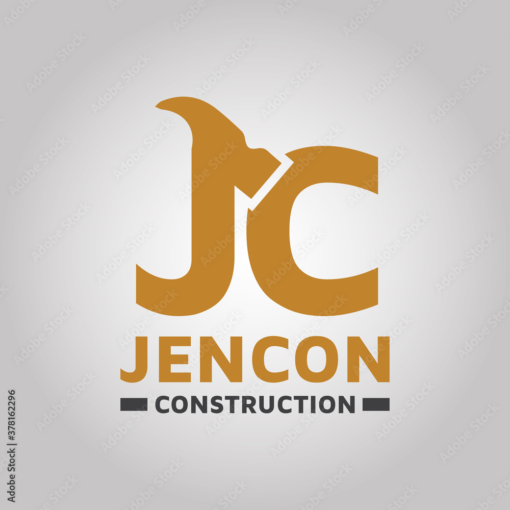 Letter JC & construction logo design idea | stock.adobe Stock Vector ...