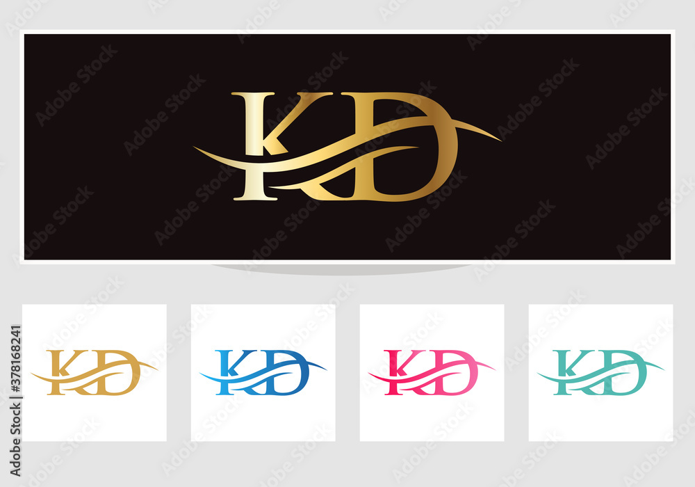 letter KD linked geometric logo vector unique unusual design concept ...