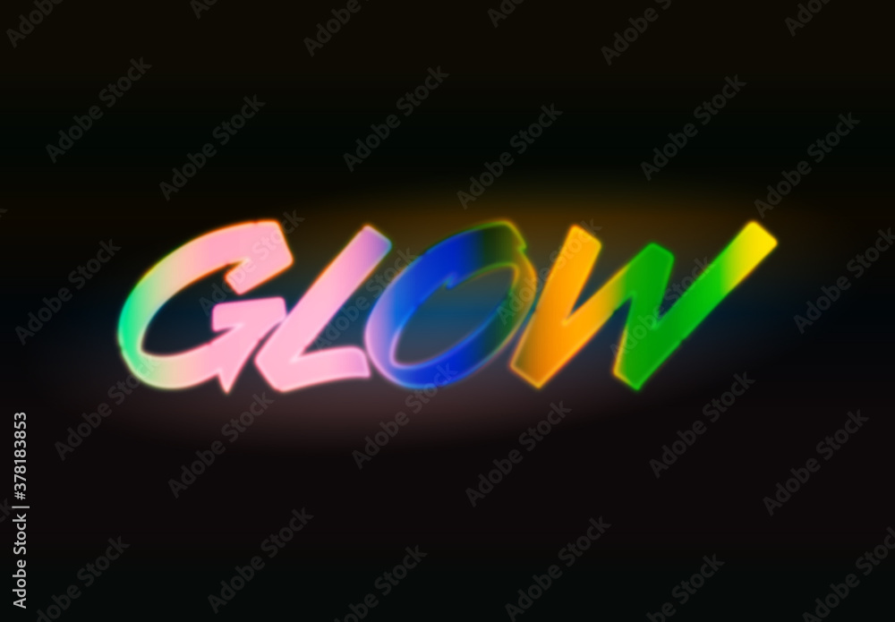 Colourful Glowing Text Effect Stock Template | Adobe Stock