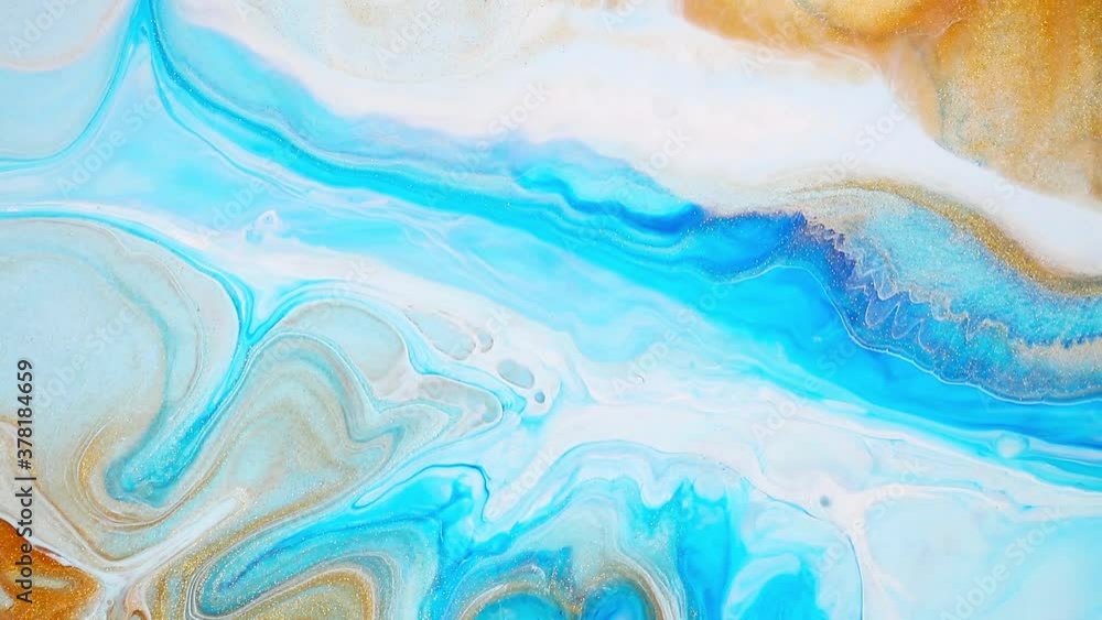 Fluid art drawing footage, trendy acrylic texture with flowing effect ...