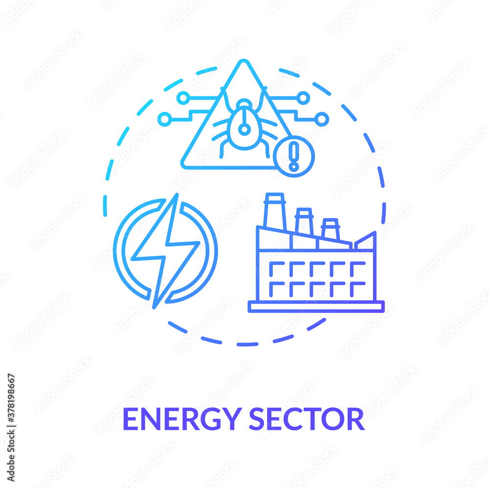 Energy sector concept icon. Critical infrastructure protection idea ...