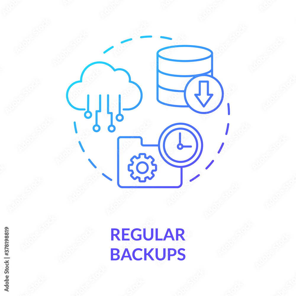 Regular backups concept icon. System restore. Cloud backup service idea ... Regular backups concept icon. System restore. Cloud backup service idea ...