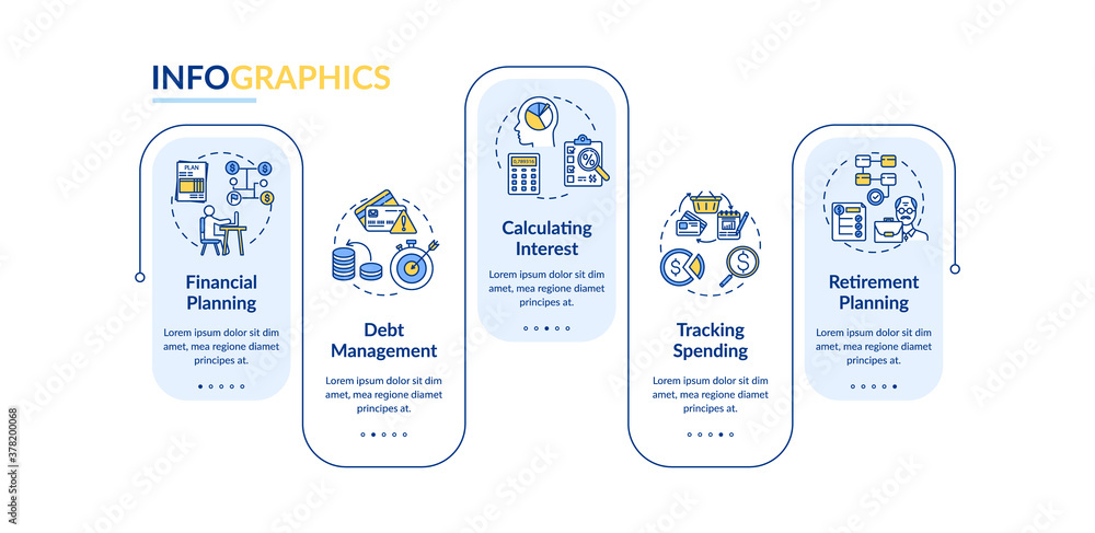 Financial literacy objectives vector infographic template. Increasing ...