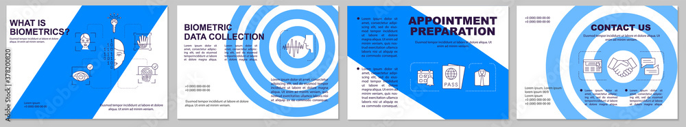 Biometrics security system brochure template. Data collection. Flyer ...