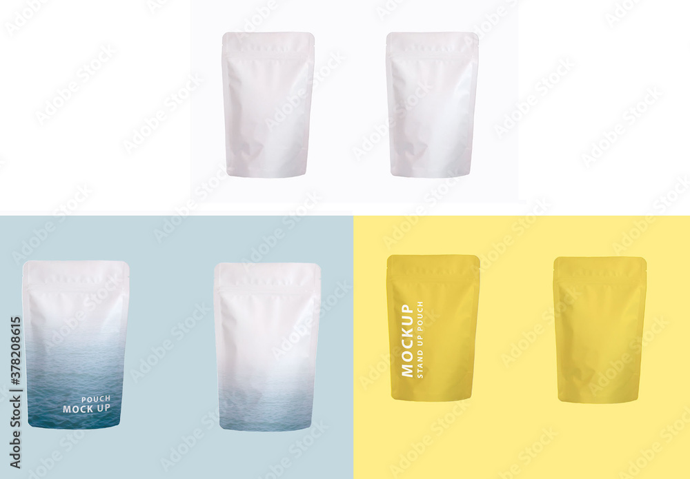 Stand Up Pouch Mockup Front and Back Stock Template | Adobe Stock