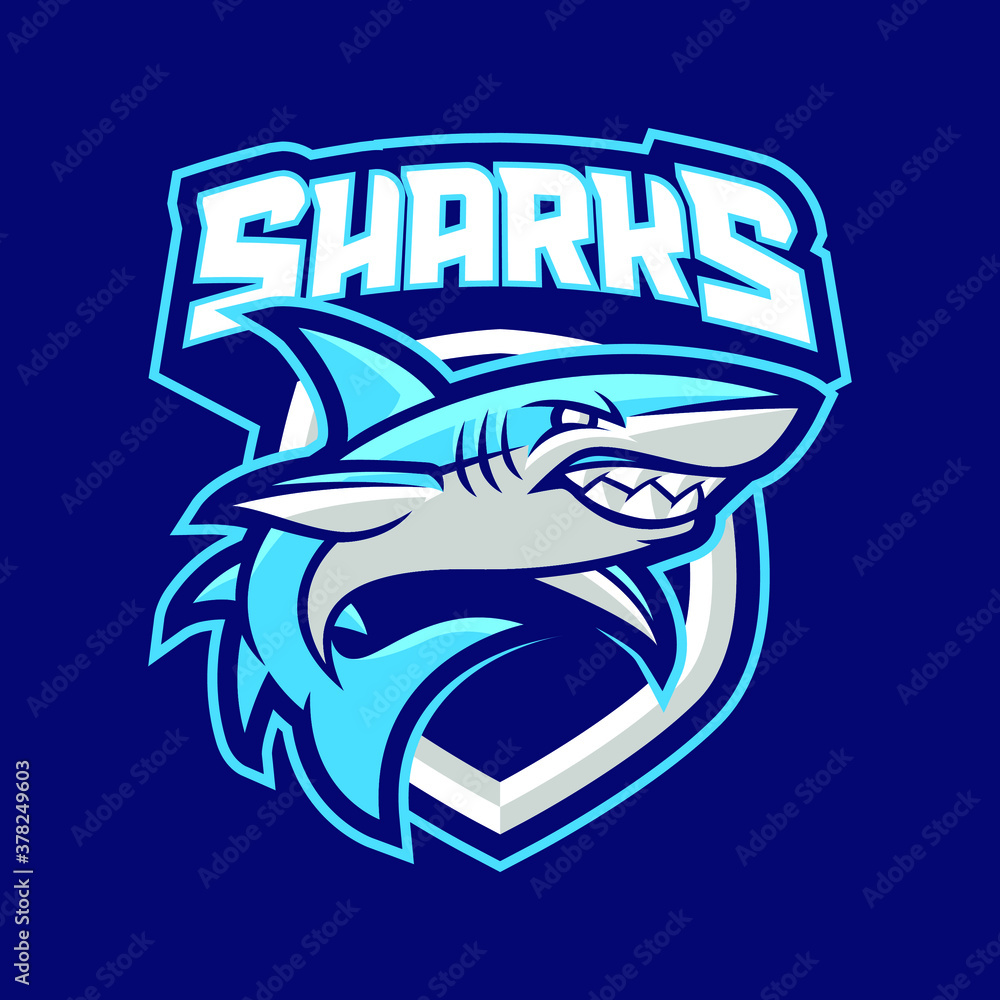 Sharks mascot logo design illustration Stock Vector | Adobe Stock