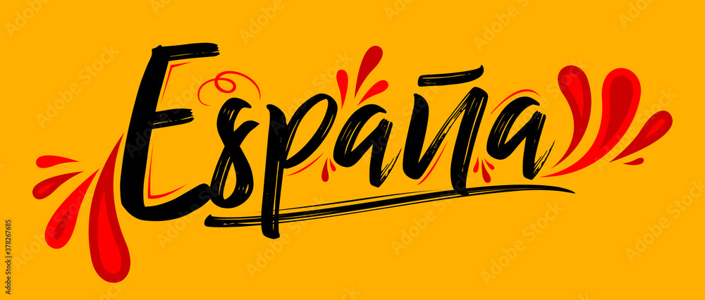 Espana Spain Spanish text,Patriotic Banner design flag colors vector ...